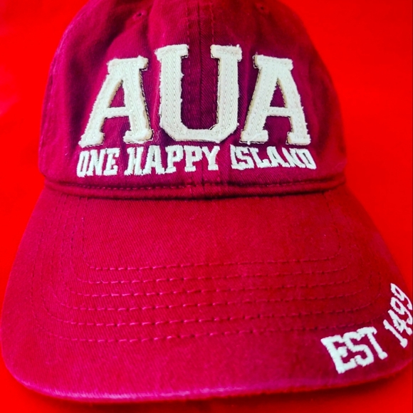 Other | Burgundy And Cream Letters Aruba Cap With Adjustable Strap ...